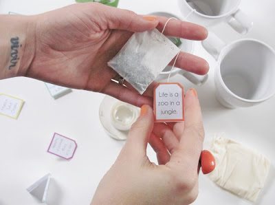 how to-sday . quotable tea bag tags - Shrimp Salad Circus