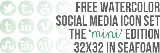Free Mini Watercolor Social Media Icons . Freebies - Shrimp Salad Circus