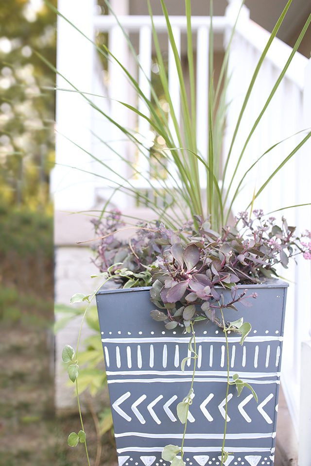 Giant DIY Mudcloth Planter Makeover - Shrimp Salad Circus