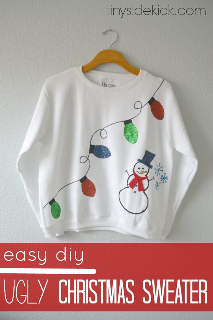 20 DIY Ugly Christmas Sweater Ideas - Shrimp Salad Circus