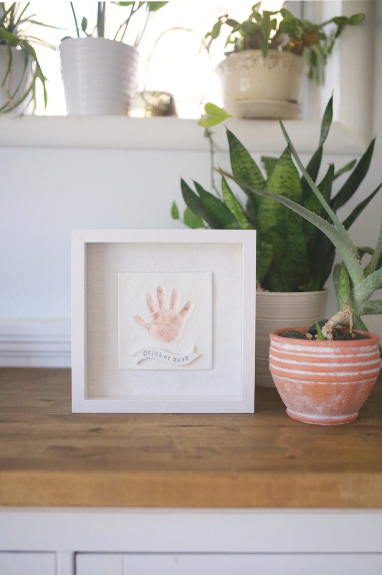 DIY Baby Clay Handprint Keepsake Frame - Shrimp Salad Circus