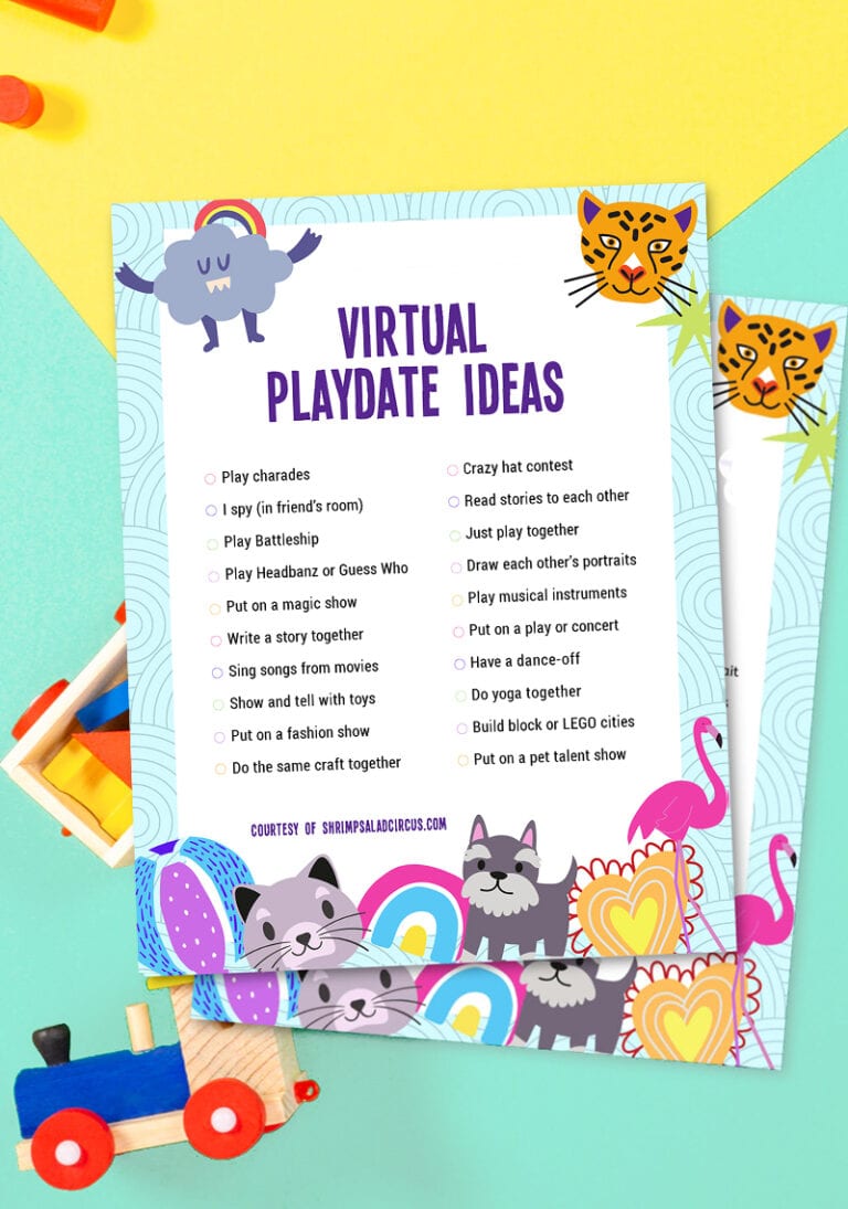 Virtual Playdate Ideas with Free Printable Checklist - Shrimp Salad Circus